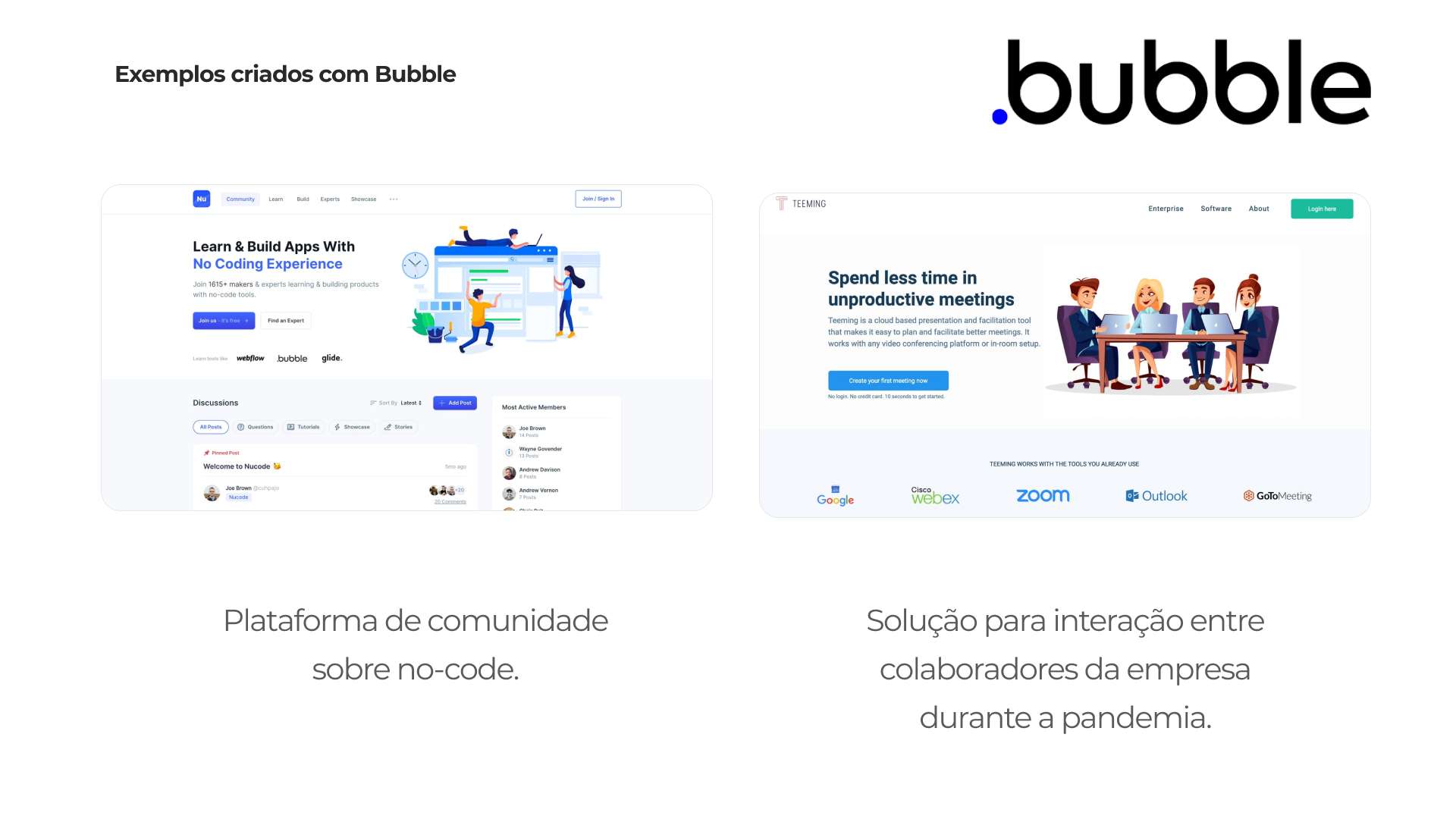 Curso de Bubble e No-Code - Aprenda Bubble