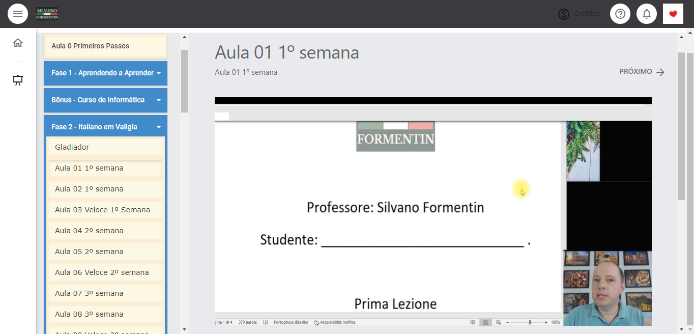 Curso de Italiano Silvano Formentin